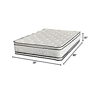 Nutan, 12-Inch Medium Plush Double Sided Pillowtop Innerspring Mattress, Twin XL