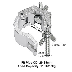 Clamp Hook Safety Rope Hanging Device,Hang on Truss,Use For Moving Head Beam,Led Par Light Stage Lighting Accessories (29-35mm 50kg)
