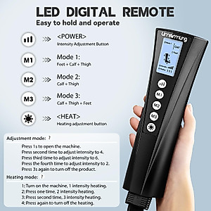 Gifts for Men, Women, Dad, Mom, Mothers Day, Fathers Day, Christmas, Birthday, Air Compression Massager with Heat for Foot, Leg, Knee, Works for Vericose Veins, Muscle Fatigue, Cramps, Swelling, Edema