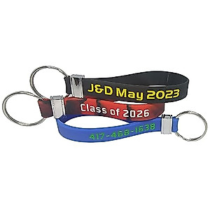 Krcooky Custom Keychains 1/10/30/50/100 ct Personalized Silicone Key Rings Llaveros Personalizados Customized Bulk for Events, Gifts, Backpacks, Awareness, Business Customizable