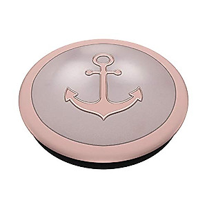 Grip Anchor Golden Rose On Pink Nautical Design PopSockets PopGrip: Swappable Grip for Phones & Tablets