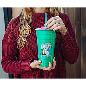 Silver Buffalo Golden Girls Squad Goals Photo Plastic Tumbler with Lid and Straw, 32 Ounces