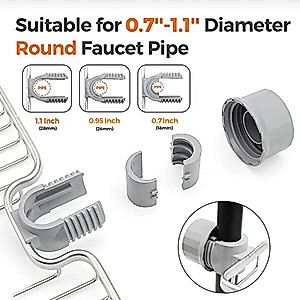 Barvita Sink Caddy Faucet Sponge holderkitchen Sink Organizer Kitchen Gadgets Kitchen Sink Caddy Bathroom Organizer Kitchen Sink Caddy to Kitchen, Bathroom (Silver)