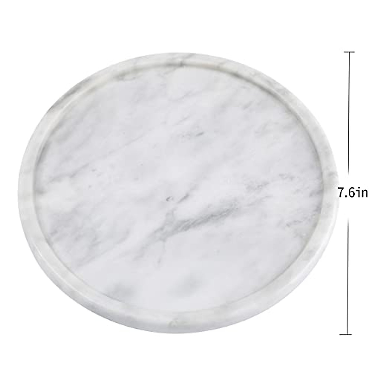 Marble Stone Decorative Tray for Counter Dresser, Nightstand or Desk for kicthen 7.8in