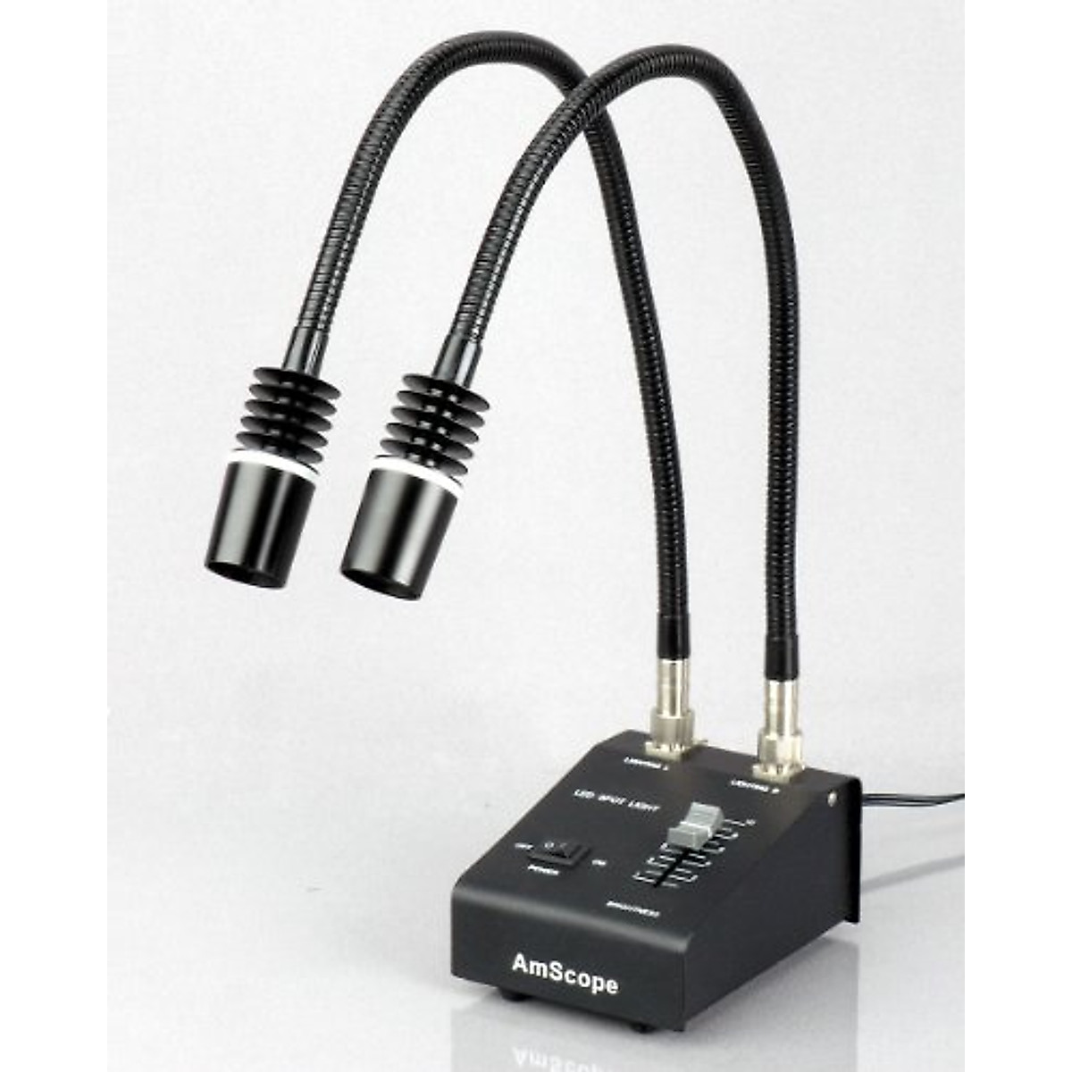 AmScope SM-1TSW2-L6W-5M Digital Professional Trinocular Stereo Zoom Microscope, WH10x and WH25x Eyepieces, 3.5X-225X Magnification, 0.7X-4.5X Zoom Objective, 6W Dual-Gooseneck LED Light, Pillar Stand, 85V-265V, Includes 0.5X and 2.0X Barlow Lenses, Includ