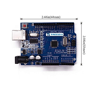 Treedix 2pcs ATmega328P CH340 Development Board Compatible with Arduino UNO R3 Board Kit for Starter