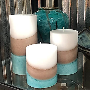 Wicks N More Cottage Charm Handmade Scented Layered Pillar Candle (3x4)