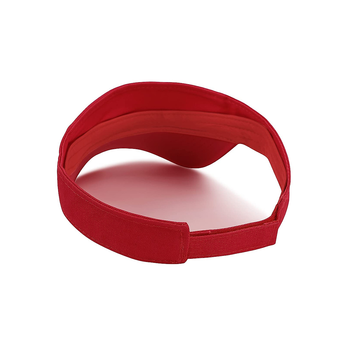 Womens Visor Hats Unisex Sun Visor Cotton Twill Adjustable Sun Caps Summer UV Protection Hat for Sports Red One Size