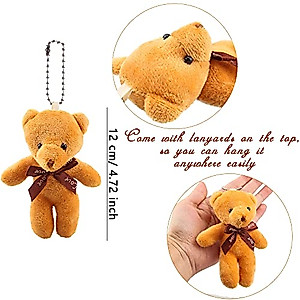 Haconba 36 Packs 4.7 Inch Mini Teddy Bear Toy Plush Stuffed Bear Doll for Keychain Craft DIY Accessory Birthday Gifts Party Favors Supplies, 12 Colors