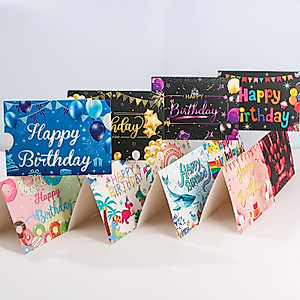 72 Happy Birthday Cards with Envelopes, Birthday Cards Bulk with Box, Blank Inside, 24 Unique Designs, 5x7 inches, Assorted Birthday Greeting Cards for Kids and Women