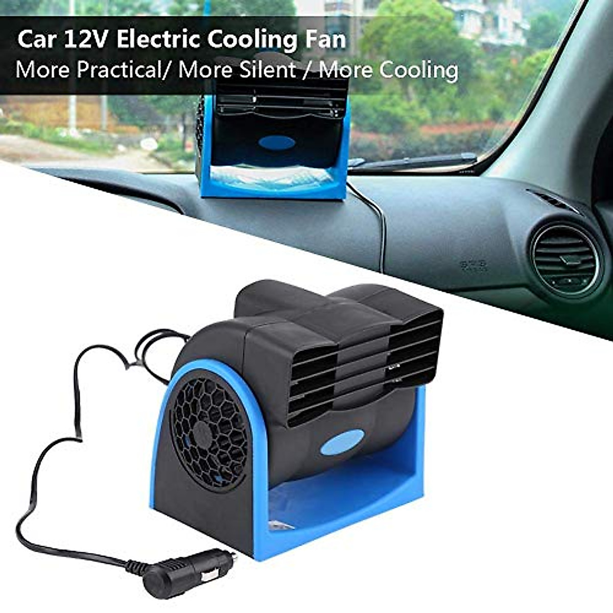 12V Car Auto Cooling Fan, Car Vehicle Electric Cooling Fan Auto Mini Adjustable Speed Silent Air Cooler
