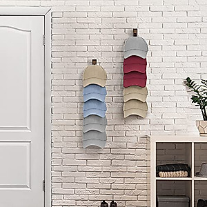 keletop Hat Rack for Wall Baseball Cap Organizer Hanger (2 Pack) Modern Wooden Hat Holder Wall-Mounted Caps Display for Closet Door Bedroom Entryroom Laundry (Brown) …
