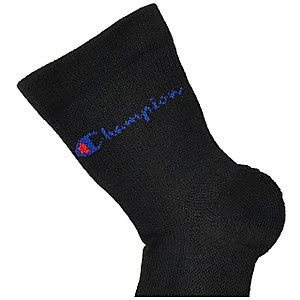 Champion womens Women's Mid Crew Compression Sport Socks, Black, 5 9 US