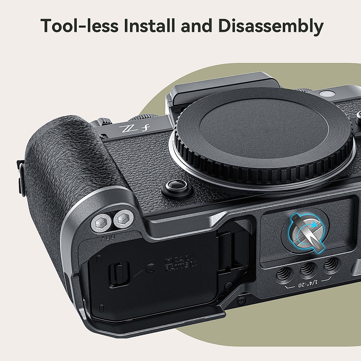 SmallRig Z f Handgrip L-Shape Grip for Nikon with Ergonomic Silicone Grip, Built-in Quick-Release Plate for Arca for Quickly Switch on Gimbal/Tripods/Handheld Shooting - 4262