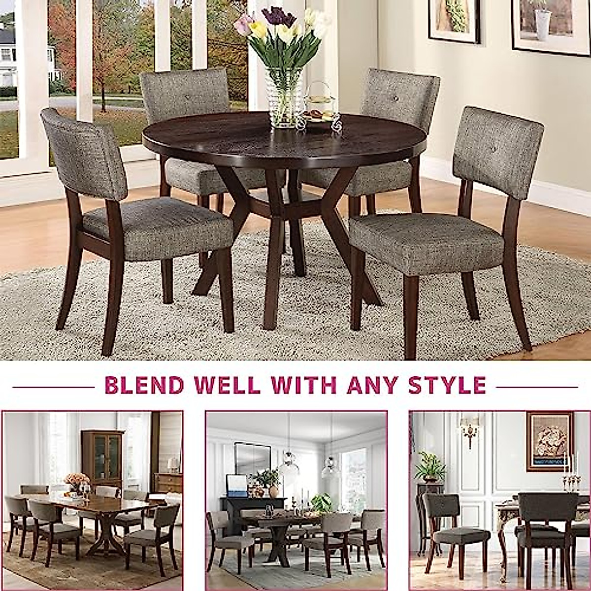 ACME Set of 2 Drake Espresso Side Chair, 36-Inch