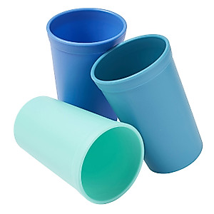 ECR4Kids My First Meal Pal Drinking Cups, Kids Plastic Tableware, Stackable And Dishwasher Safe, Stackable Tumblers For Baby, Toddler And Child Feeding, 3-Pack - Tropical