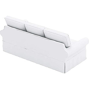 The Heavy Cotton Sofa Cover is 3 Seat Sofa Slipcover Replacement. It Fits Pottery Barn PB Basic Three Seat Sofa (Bright White Basic)