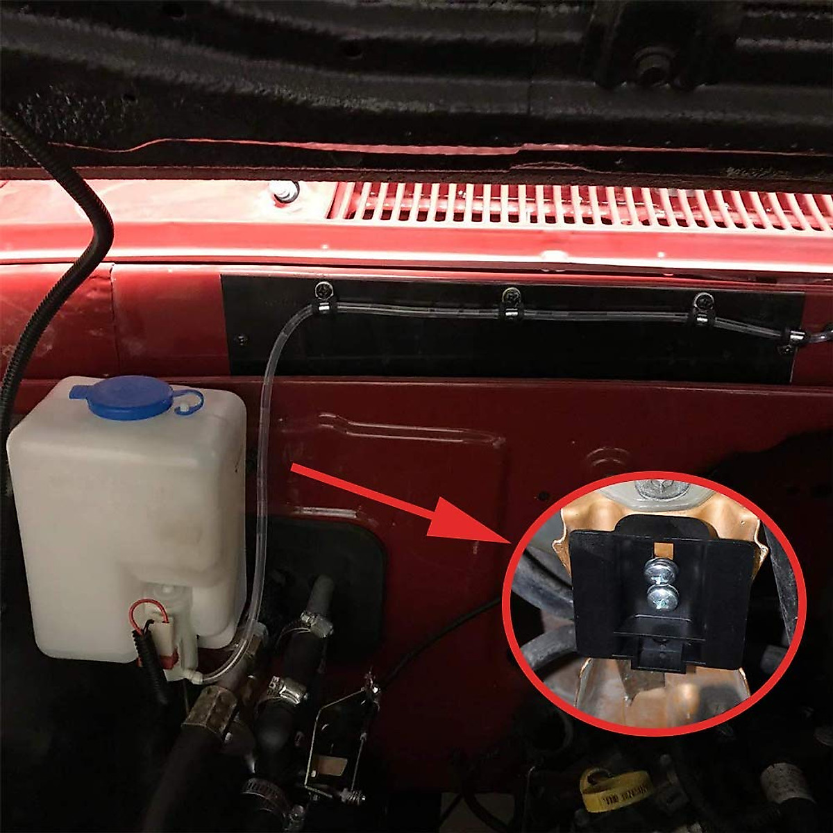 KEMIMOTO Universal Car Windshield Washer Pump, Washer Fluid Reservoir Bottle Kit with Pump Jet Button Switch 12V Windshield Tank