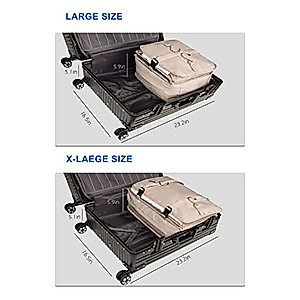 ELEZAY Hanging Packing Cubes Portable Closet Shelves Travel Collapsible Compression Garment Organizer for Carry-on Luggage Suitcase with Breathable Perforated Material Large_11.8*11.8*24 IN, Beige