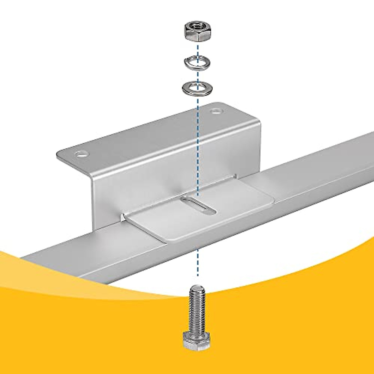 BougeRV mounting z Bracket for 100w 150w 200w 300w Solar Panel, Supporting for RV, Roof, Boat, Off-Grid, Set of 4 Units