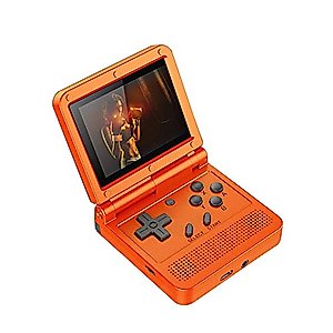 GoolRC Flip Handheld Console 3-inch IPS Screen Open System Game Console with 16G TF Card Built in 2000 Games Portable Mini Retro Game Console for Kids Red