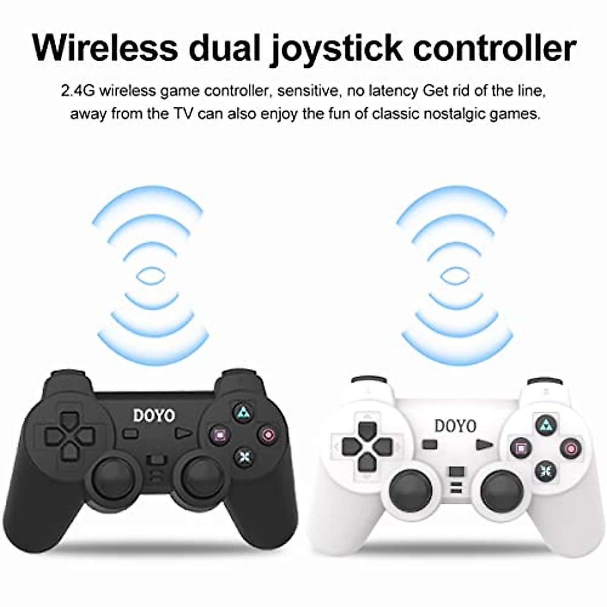Wireless Retro Game Console,Handheld TV Game Console 4K HDMI Output, Dual 2.4G Wireless Controllers - Plug & Play Nostalgic Gaming System