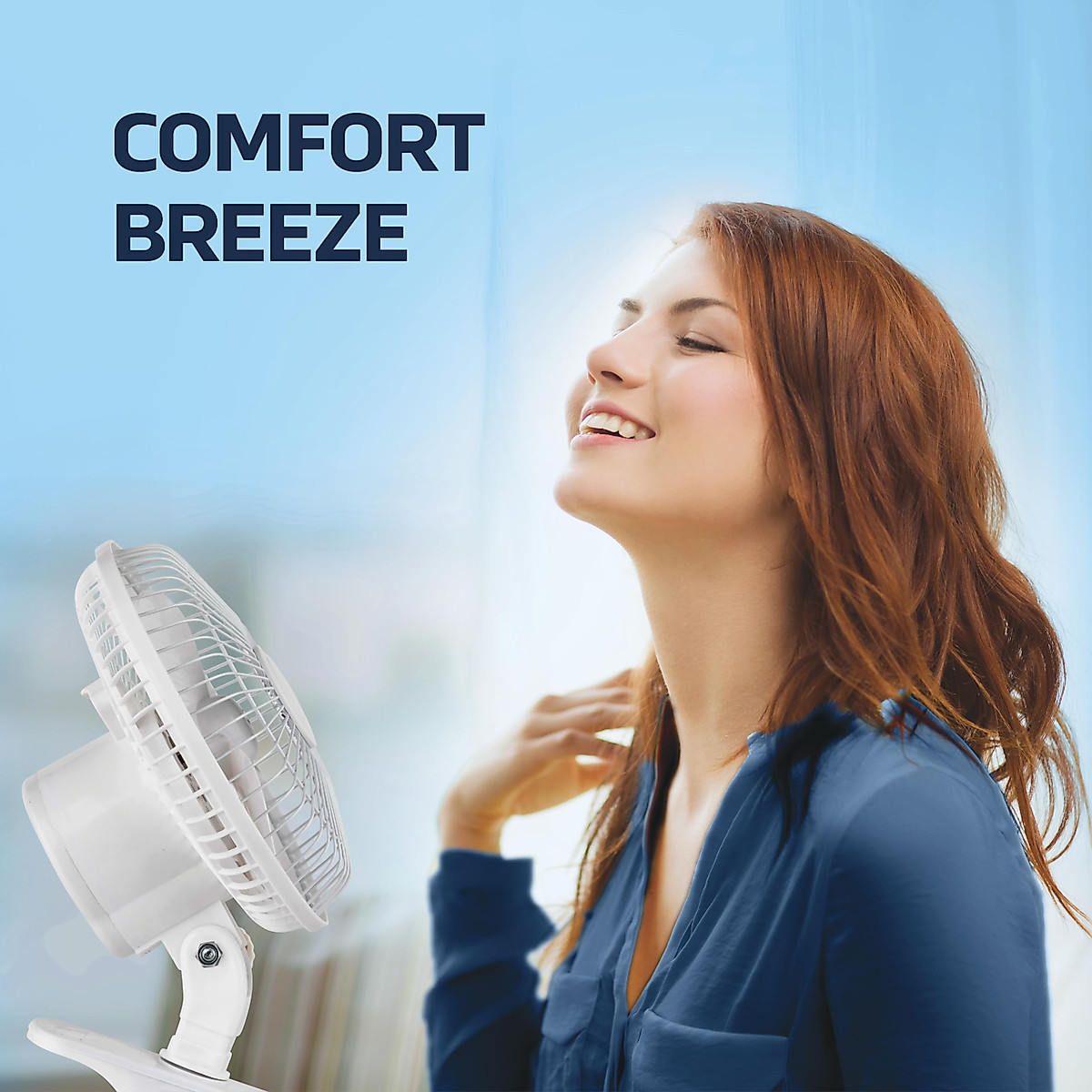 NEXAIR 6-Inch Clip on Fan,360 Degree Rotation,Two Speed Portable Clip Fan With Strong Clamp Grip,Quiet Operating Desk Fan Made Of Durable Material,Great For Bedroom,Office,Living Room NF001-WH-Q