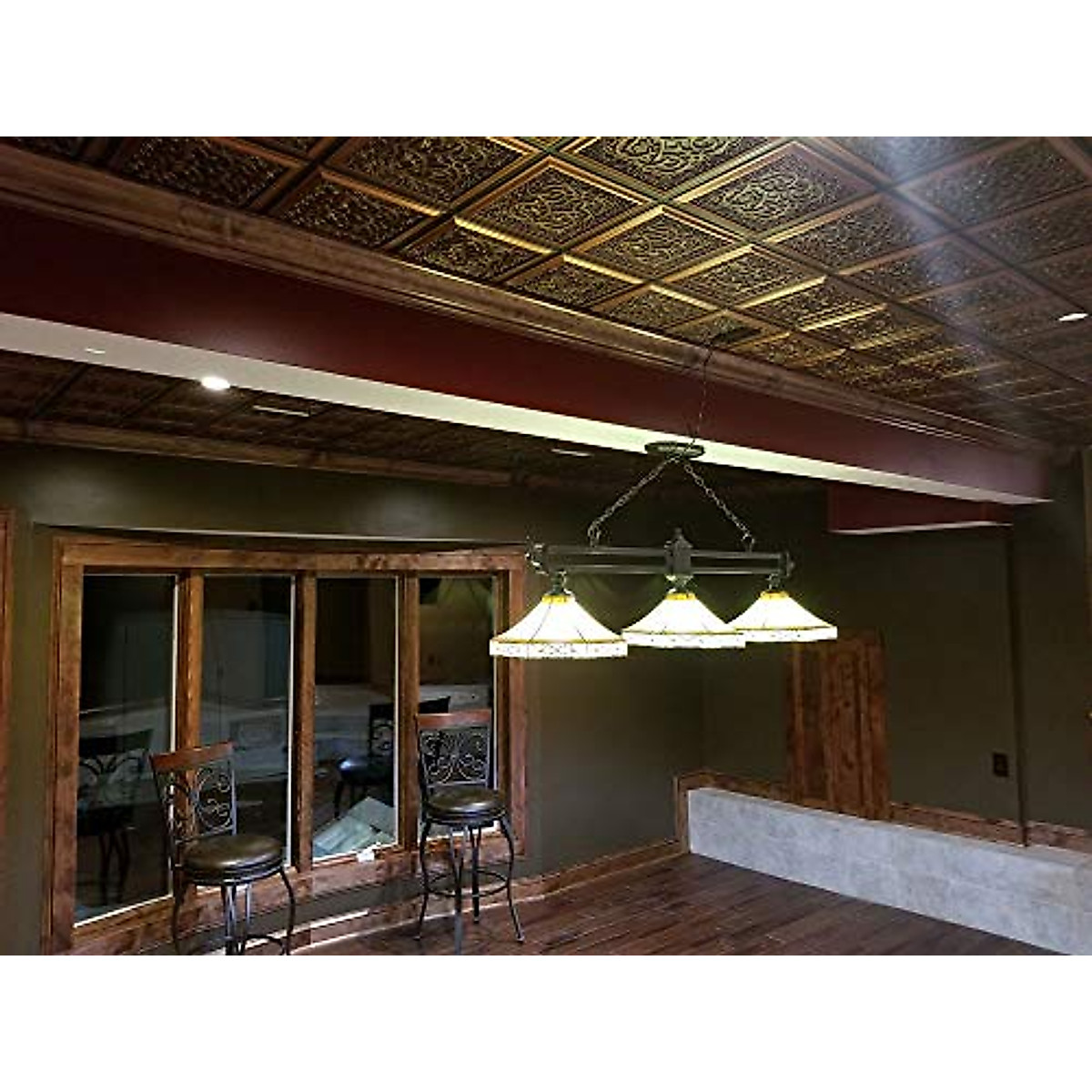 Lover's Knot-Faux Tin Ceiling Tile - Antique Gold 25-Pack