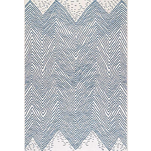 nuLOOM Wavy Chevron Indoor/Outdoor Area Rug, 3' x 5', Blue