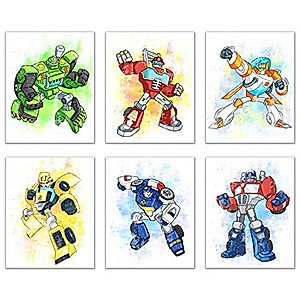 Transformers Prints - Set of 6 Wall Art Decor (8 inches x 10 inches) Photos
