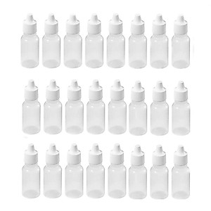 24 PCS Empty Refillable Plastic Squeezable Dropper Bottle Portable Eye Liquid Container with Screw Cap Essential Oil Container (30 ml)