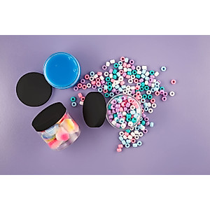 Healthy Packers 4oz Plastic Jars with Lids - Small Clear Jars with Lids - Lotion Containers with Lids | 4 oz Plastic Mason Jars with lids | Cream and Cosmetic Jars (12 pack) (Black)