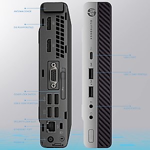 HP EliteDesk 800 G3 Mini Desktop Computer Intel i7-7700T up to 3.80GHz 32GB New 1TB NVMe SSD Built-in AX200 Wi-Fi 6 BT Dual Monitor Support Wireless Keyboard and Mouse Win10 Pro (Renewed)