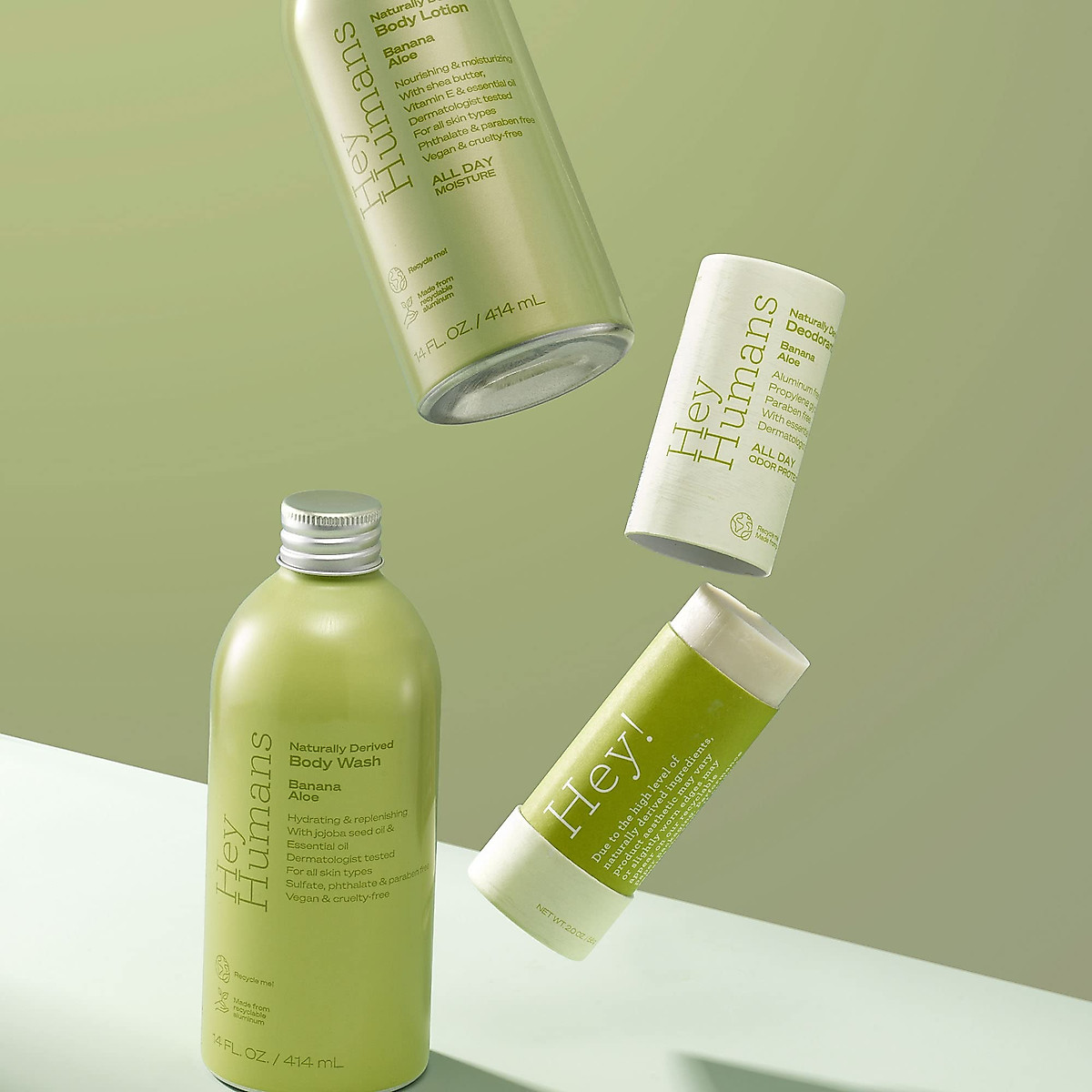 Hey Humans Naturally Derived Deodorant Banana Aloe - 2oz (Pack of 2)