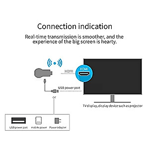 MiraScreen Wireless Display Receiver Mobile Screen Cast Dongle 1080P HDMI AV Adapter Cable for Connect Samsung Galaxy S6 S7 S8 Plus Note 8/5/4/3 iOS Apple iPhone iPad Tablet PC to HD TV (Black)
