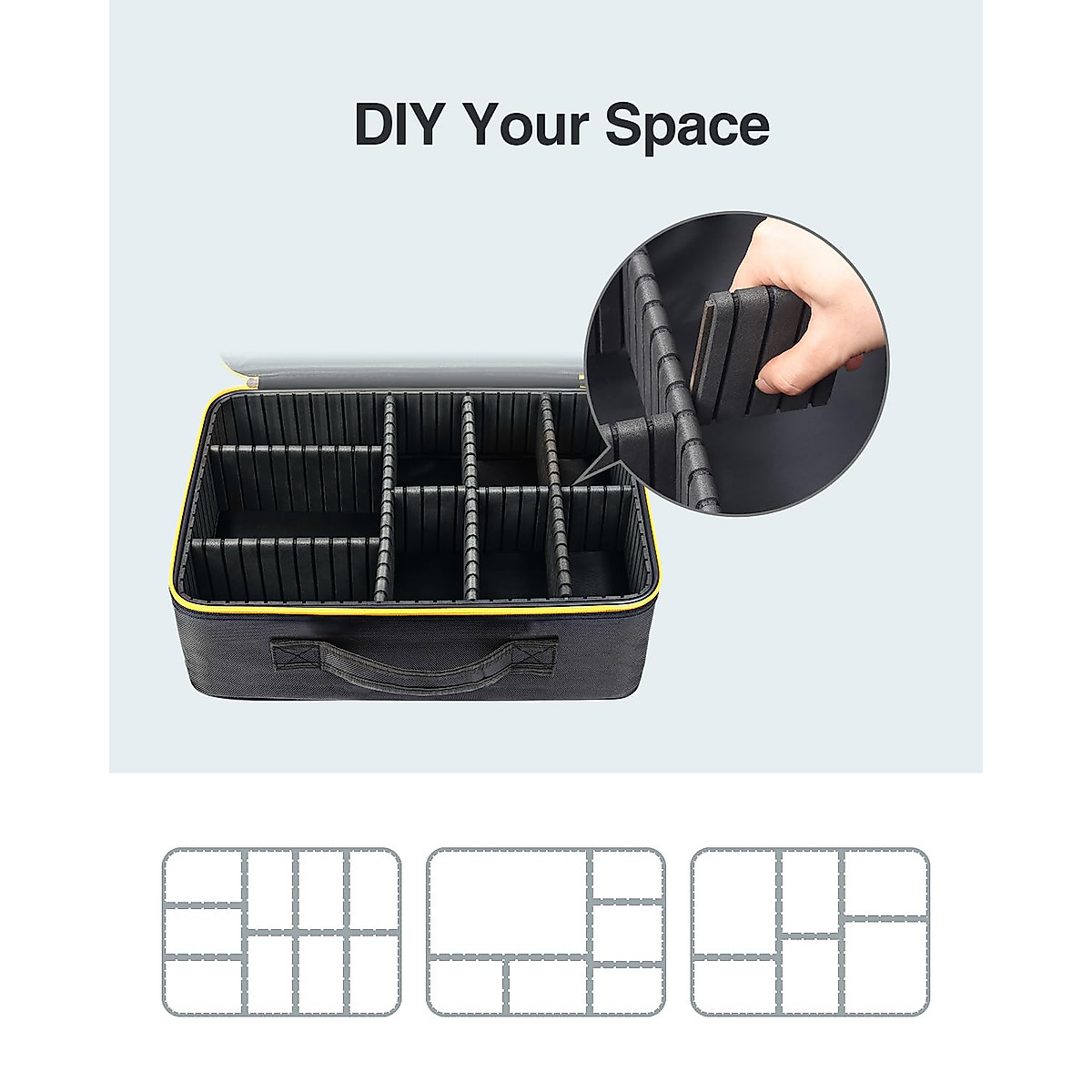 Luxtude Extra Large Battery Case for Dewalt/Milwaukee/Ryobi 12V/18V/20V Battery & Charger, Tool Battery Case for DEWALT Holds 20V 2.0/3.0/4.0/5.0/6.0/9.0-Ah Batteries, Adapter,Bag Only