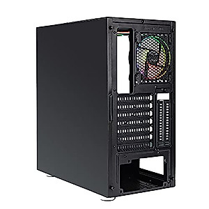Bgears b-BlackWidow-RGB Black Gaming PC ATX case, Special Ripple effect Front Panel, Tempered Glass side. 2 x USB3.0, 3 x PWM 120mm ARGB Fans, Fan Controller with Remote, Support up to EATX board