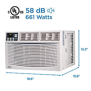 8000 BTU Window Air Conditioner Unit AC BLACK+DECKER with Remote Control Cools Up to 350 Square Feet Energy Efficient Energy Star Certified