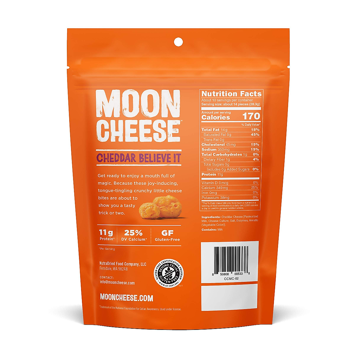 Moon Cheese Bites, Get Pepper Jacked, 10-Ounce 2-Pack, 100% Real Cheese Snack, Protein, Keto, After-School or Lunch Snack