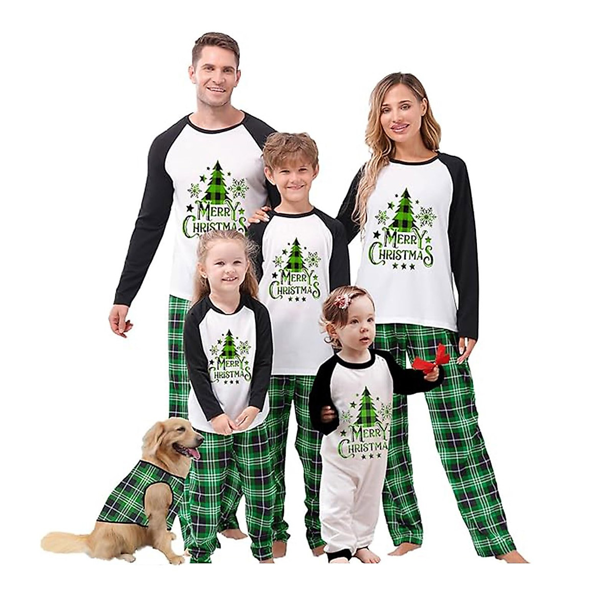 Lizxun Christmas Pajamas for Family Christmas Pjs Matching Sets Elk Christmas Tree Christma Pajama Family Xmas Sleepwear Set Women