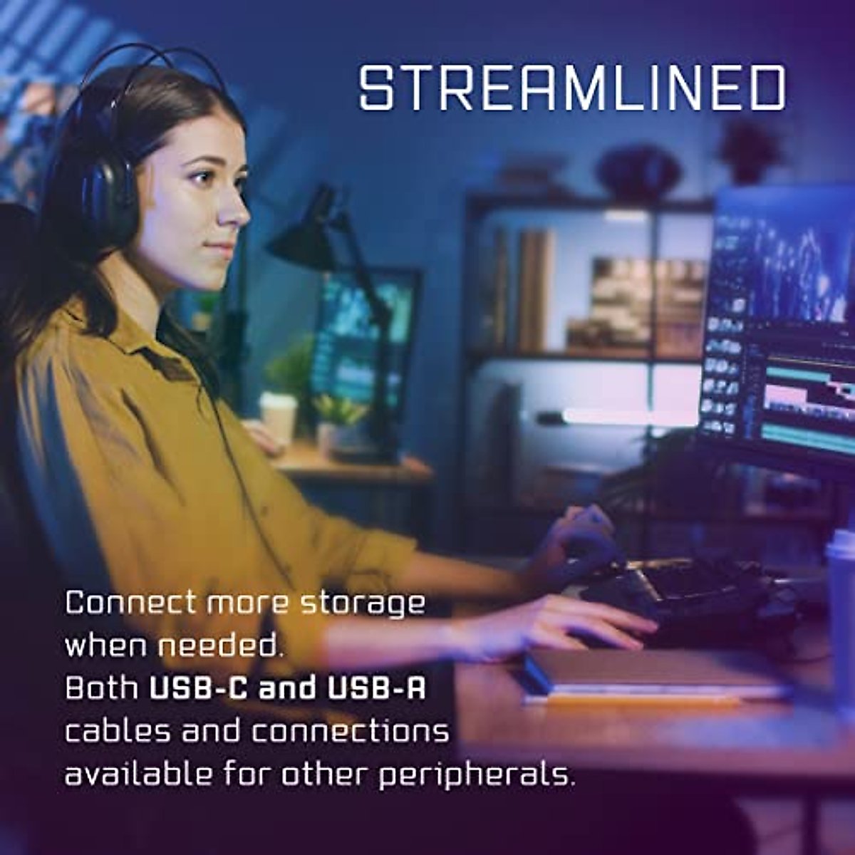 compatily LV22 16TB USB-C 10Gbps External HDD and HUB – Enterprise Hard Drive for Professional Media Creators and Work from Home Office Professionals