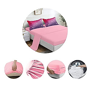 ROWADALO 5 Pieces Purple Glitter Comforter Set Twin Size Galaxy Starry Sky Bedding Sets 5 Pieces Bed in A Bag for Kids Teen Girls Ultra Soft All-Season Girls Sparkles Comforter Set,DJT-GB5005 Twin