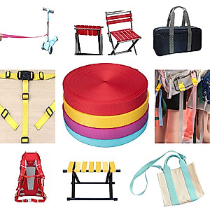 Nylon Webbing 1 Inch 1.5 Inch, Heavy Duty Nylon Webbing Strap 12 Yard, Durable Nylon Strapping for Indoor or Outdoor Gear, DIY Crafting, Repairing, (Black, 12 Yard)