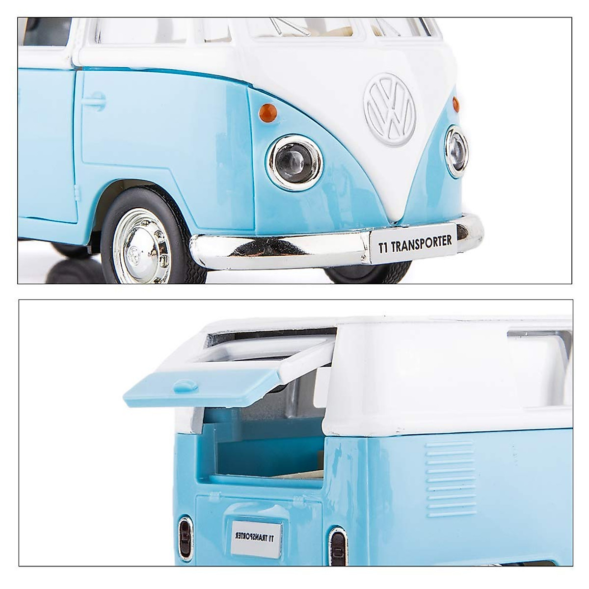TGRCM-CZ 1/36 Scale Bus Casting Car Model, Zinc Alloy Toy Car for Kids, Pull Back Vehicles Toy Truck for Toddlers Kids Boys Girls Gift (Blue)