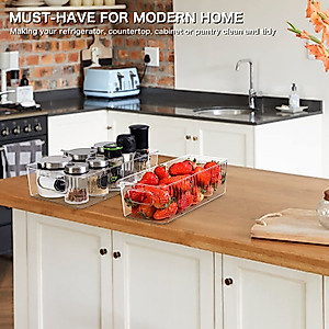 shopwithgreen Refrigerator Organizer Bins with Pull-out Drawer, Drawable Clear Fridge Drawer Organizer with Handle, Plastic Kitchen Pantry Storage Containers