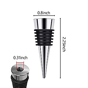 Stainless Steel Wine and Beverage Bottle Stoppers Ball Designed Wine Bottle Corks Tapered Storage Crafts Art DIY (10)