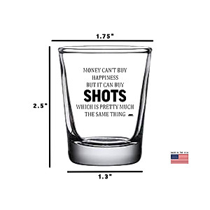Rogue River Tactical Sarcastic Funny Shot Glass Gift Idea Money Happiness Shots