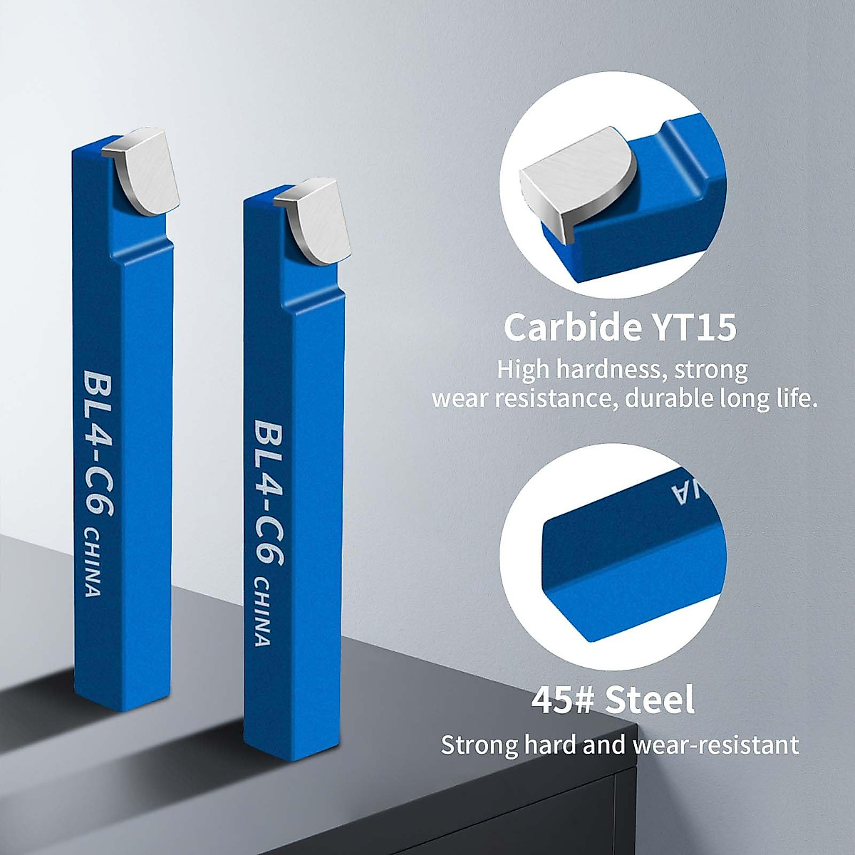 SENDUO 10PCS 1/4" Metal Lathe Tooling Carbide Tip Tipped Cutter Tool,C6 Bit Cutting Set,for Metal Lathe Turning, Boring, and Chamfering