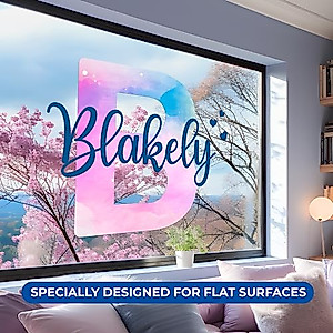 Multiple Font Wall Decor Bright Letter and Shimmer Colors I Custom Name & Initial I Baby Girl I Nursery Wall Decal for Baby Room Decorations I Wall Sticker for Bedroom I Multiple Options for Customization