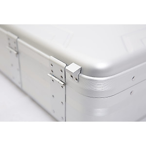 urecimy Silver 18.1X13.8X4.5 Inch Diplomatic Metal Briefcase Aluminum Toolbox Cash Case 18 Inch Laptop Briefcase Hardsided